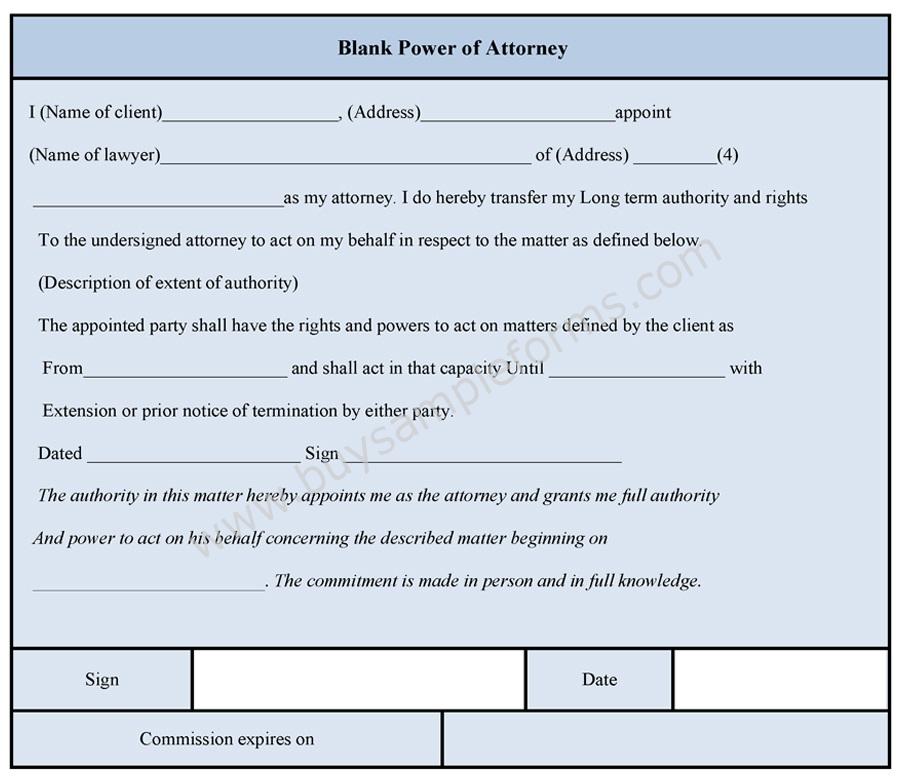 Standard Printable Power Of Attorney Form Printable Forms Free Online