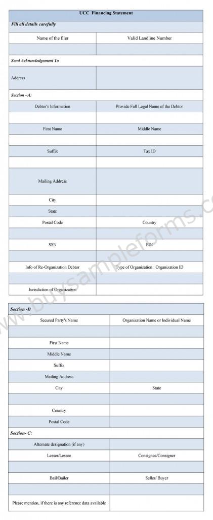 UCC Financing Statement Form - Sample Forms
