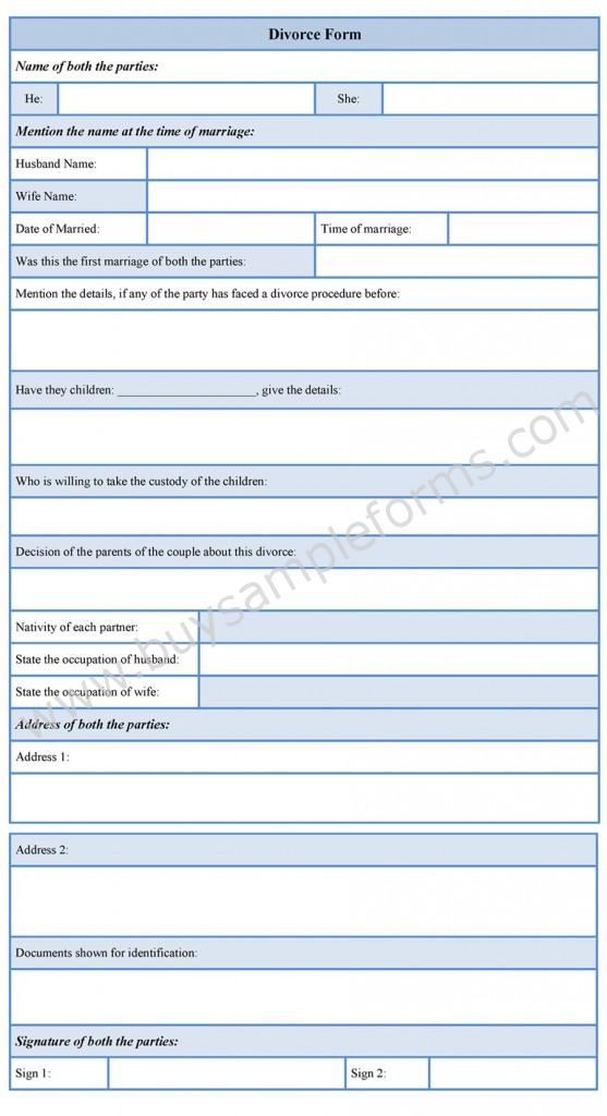 Divorce Form - Sample Forms