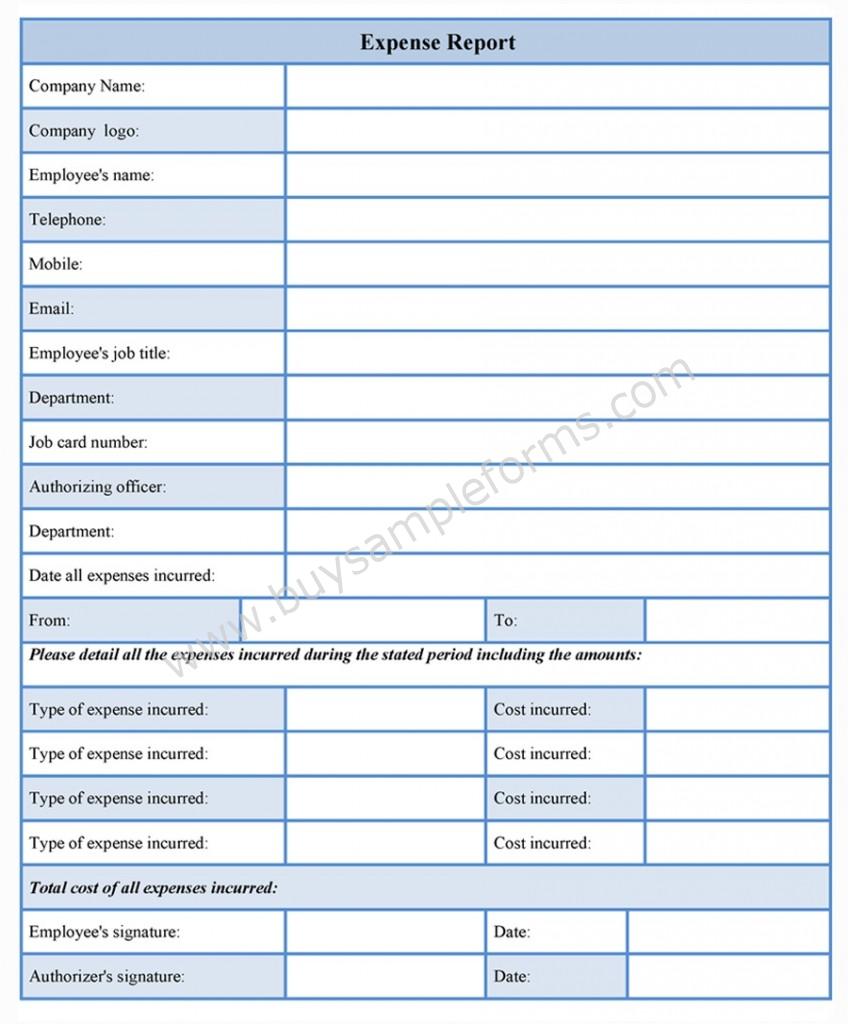 Expense Report Form Template - Sample Forms