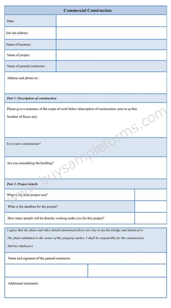 Commercial Construction Form - Sample Forms