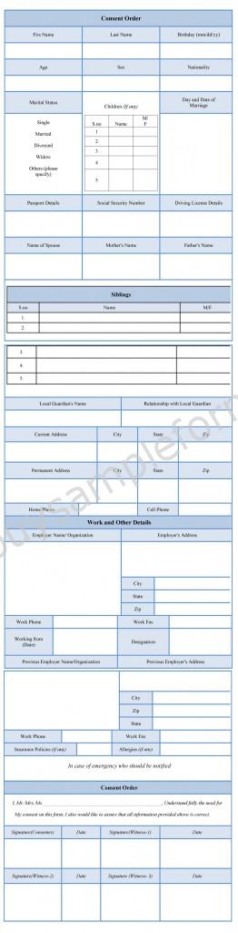 Consent Order Form - Sample Forms