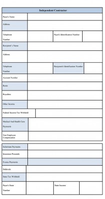 Independent Contractor Form - Sample Forms