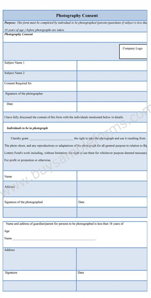 Photography Consent Form - Sample Forms