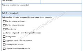 Complaint Resolution Form - Sample Forms