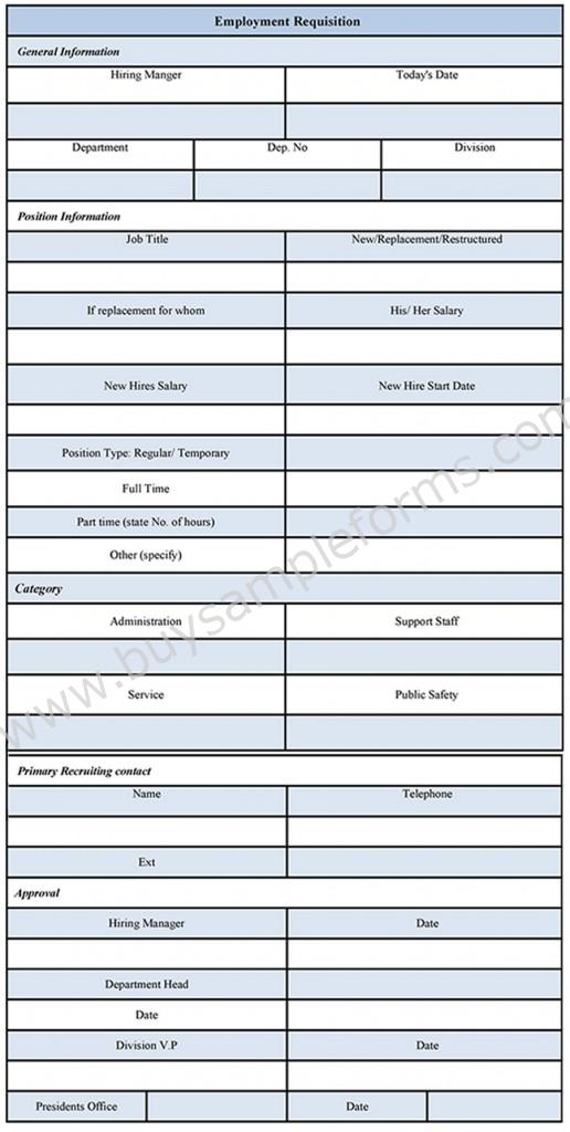 Employment Requisition Form - Sample Forms
