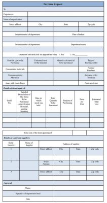 Purchase Request Form | Sample Purchase Request Form | Sample Forms