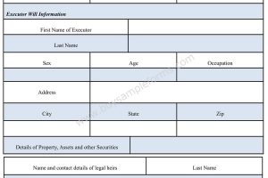 Executor Archives - Sample Forms