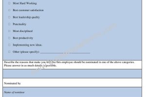 Nomination Forms Archives - Sample Forms