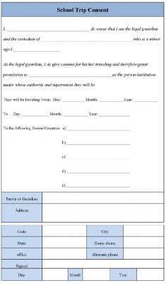 School Trip Consent Form Template - Consent Form Format