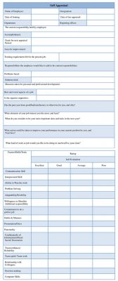 Sample Self Appraisal Form Template, Example and Word Format