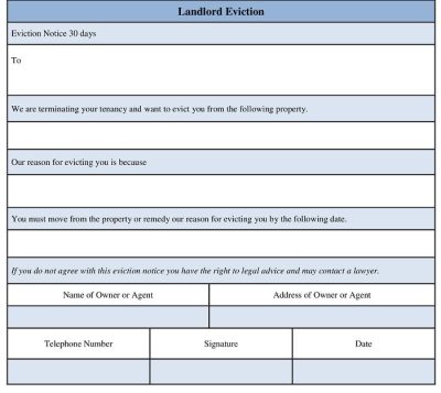 Printable Landlord Eviction Form Template | Download Word