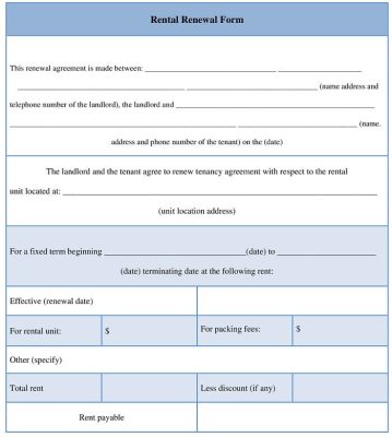 Renewal form Archives - Sample Forms