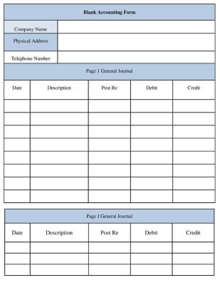 Printable Blank Accounting Form Example | Word DOC Template