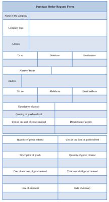 Purchase Order Request Form Template: Word Download